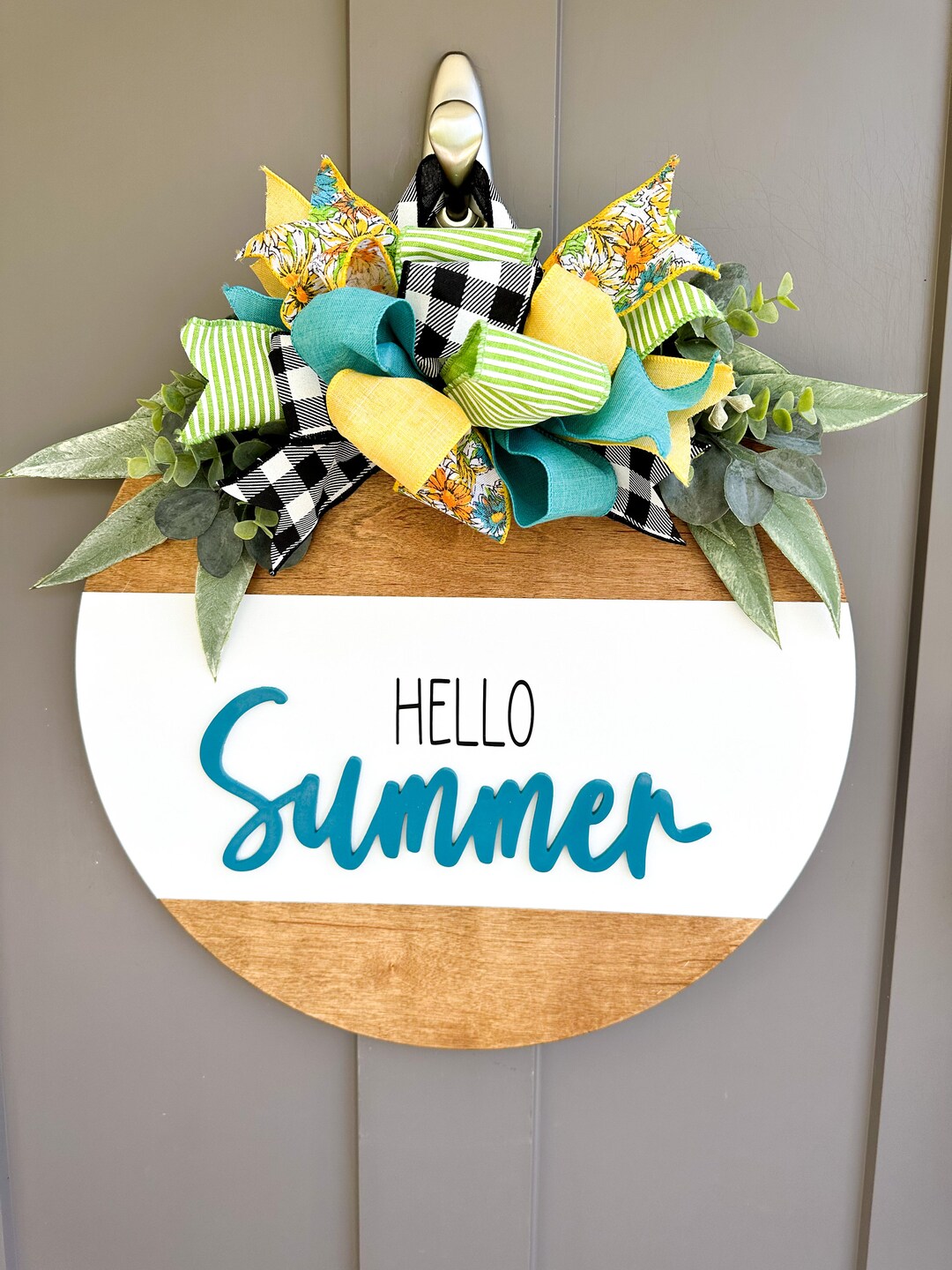 Hello Summer Wood Door Hanger Summer Front Door Decor Summer Door ...