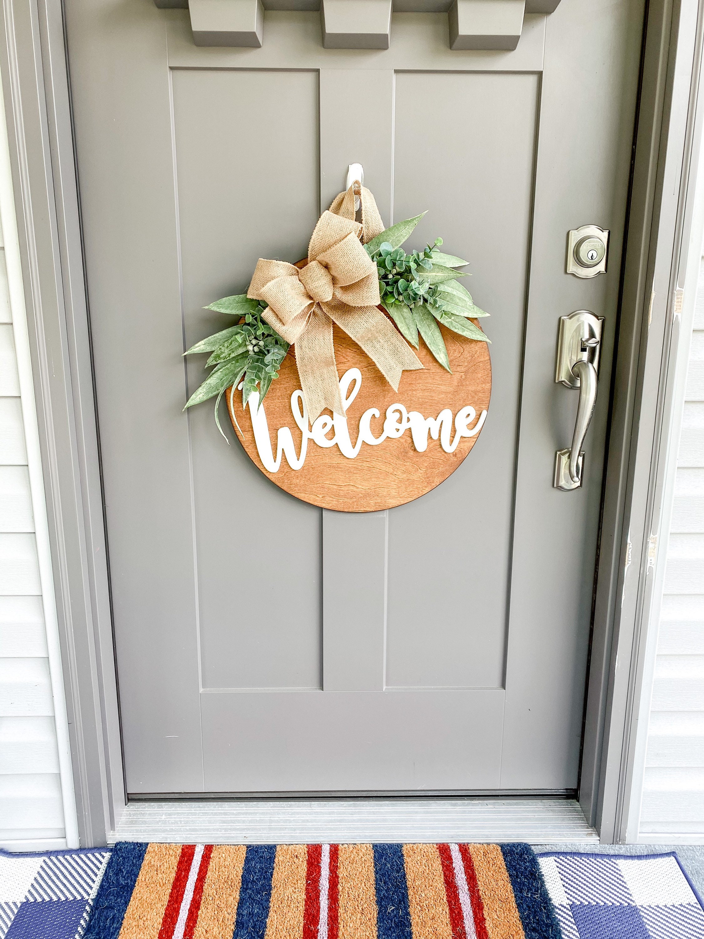 Front Door Decor Welcome Wreath Year Round Wreath Door | Etsy