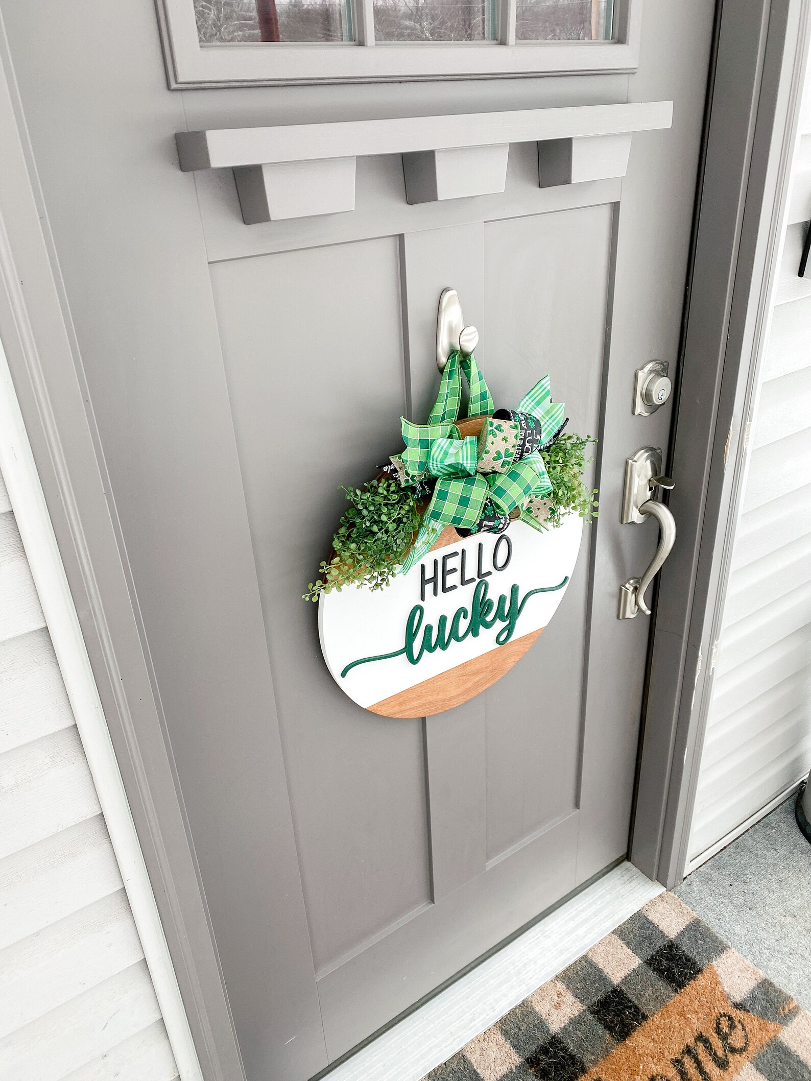 Hello Lucky St. Patricks Day Decoration Farmhouse Door - Etsy