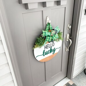 Hello Lucky, St. Patricks Day, Decoration, Farmhouse, Door Hanger ...