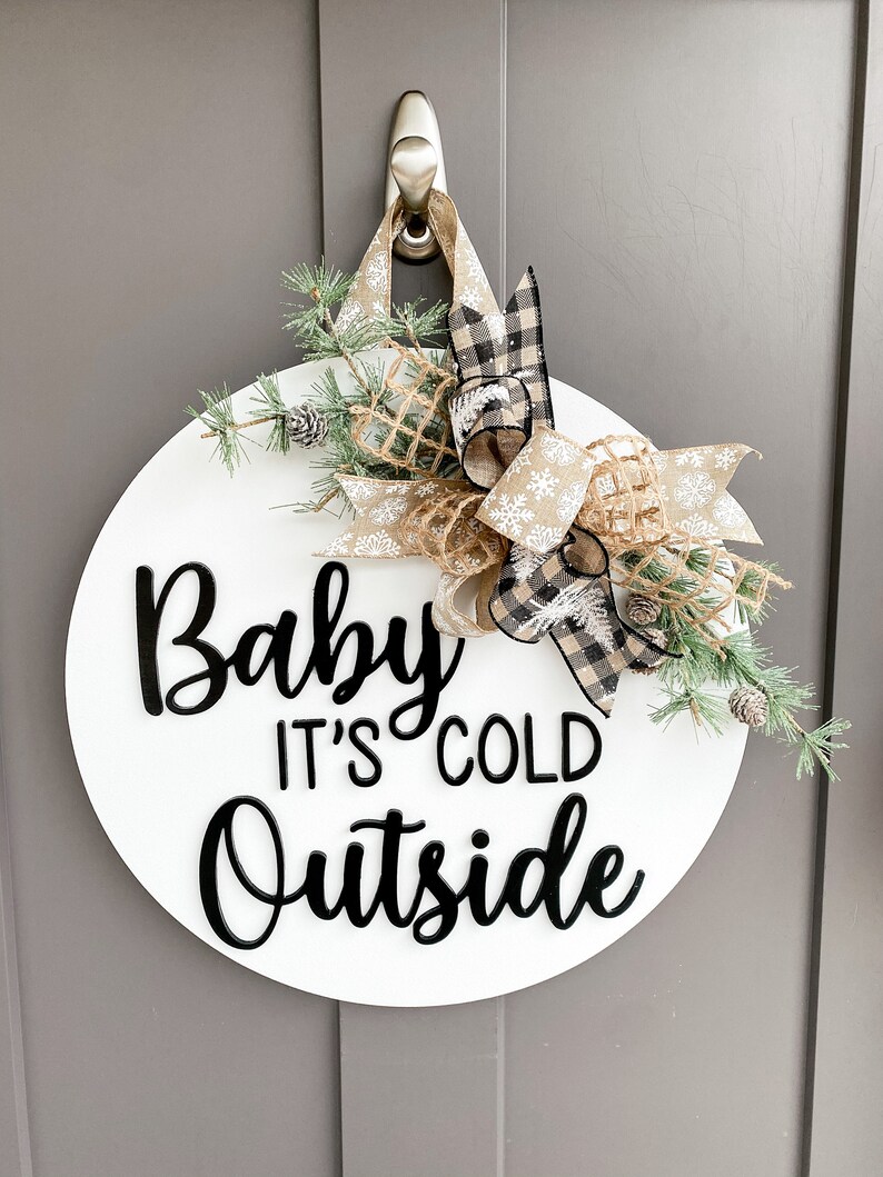 3D Baby Its Cold Outside Front Door Decor Christmas | Etsy