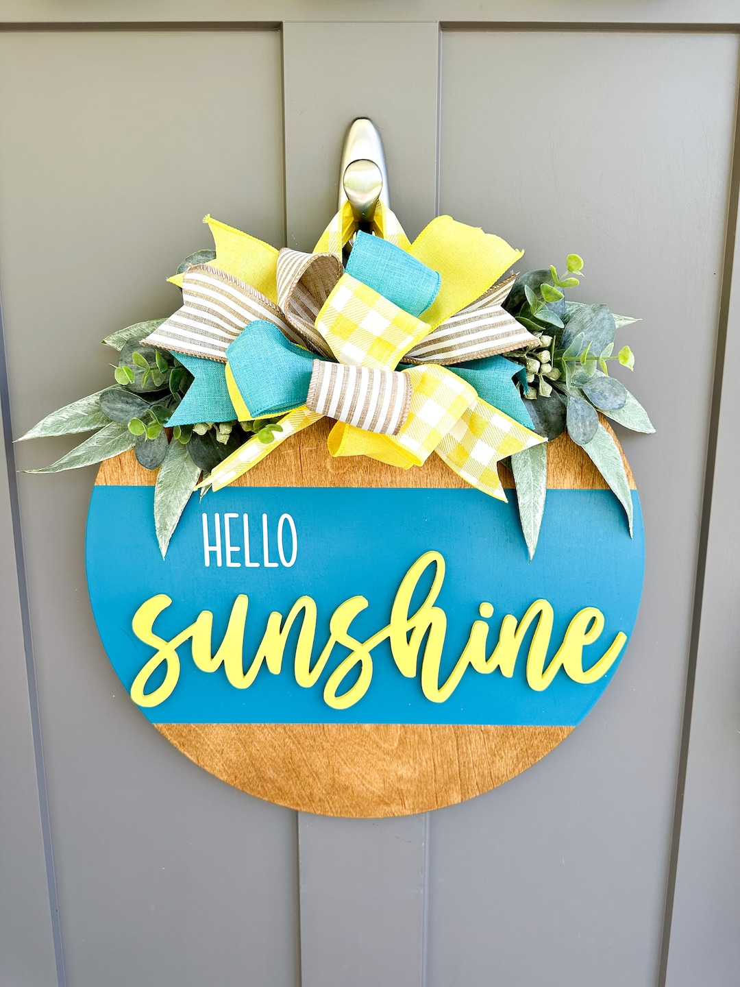 Hello Sunshine | Wood Door Hanger | Summer Front Door Decor | Summer ...