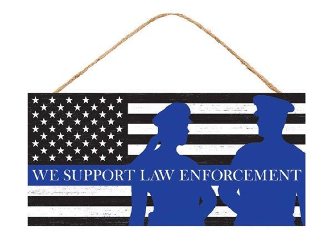 Mdf, 12.5"lx6"h, We Support Law Enforcement, Wreath Sign, Wreath Decor ...