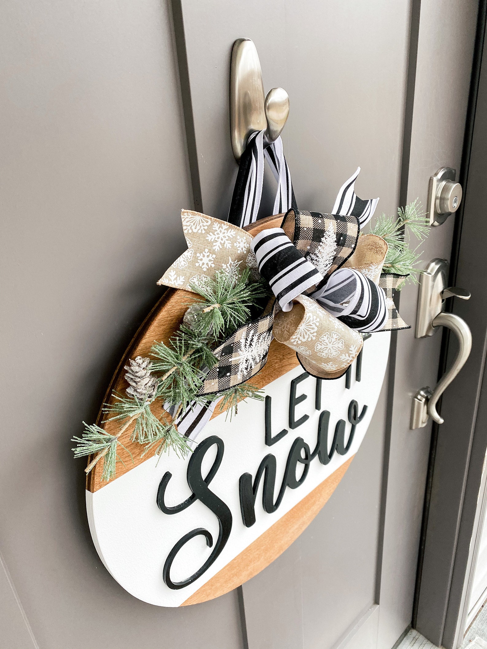 3D Let It Snow Front Door Decor Christmas Wreath | Etsy