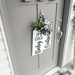 Winter Front Door Decor | Tag Door Hanger | Christmas Wreath | Baby It ...