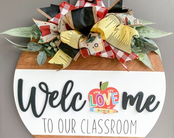 Teacher Classroom Door Sign Teacher Gift Teacher Welcome - Etsy