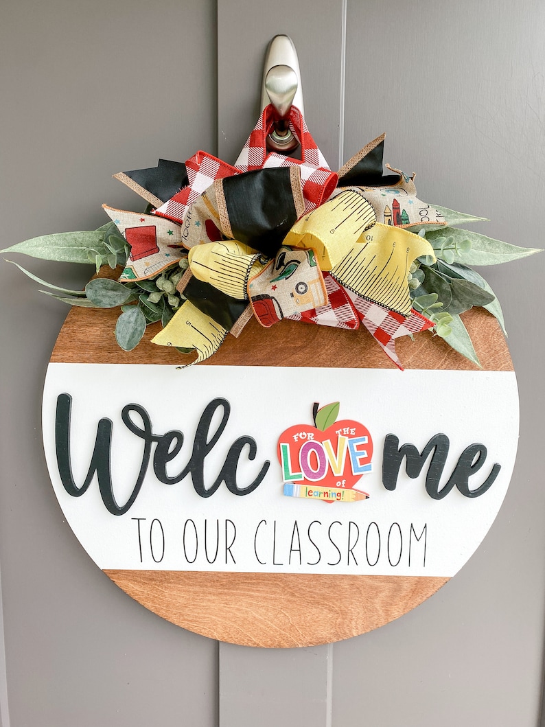 Front Door Decor Welcome to Our Classroom Door Hanger - Etsy