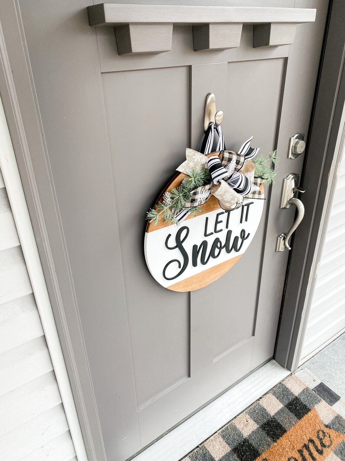 3D Let It Snow Front Door Decor Christmas Wreath | Etsy