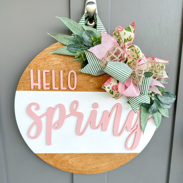 Hello Spring Door Hanger - Etsy