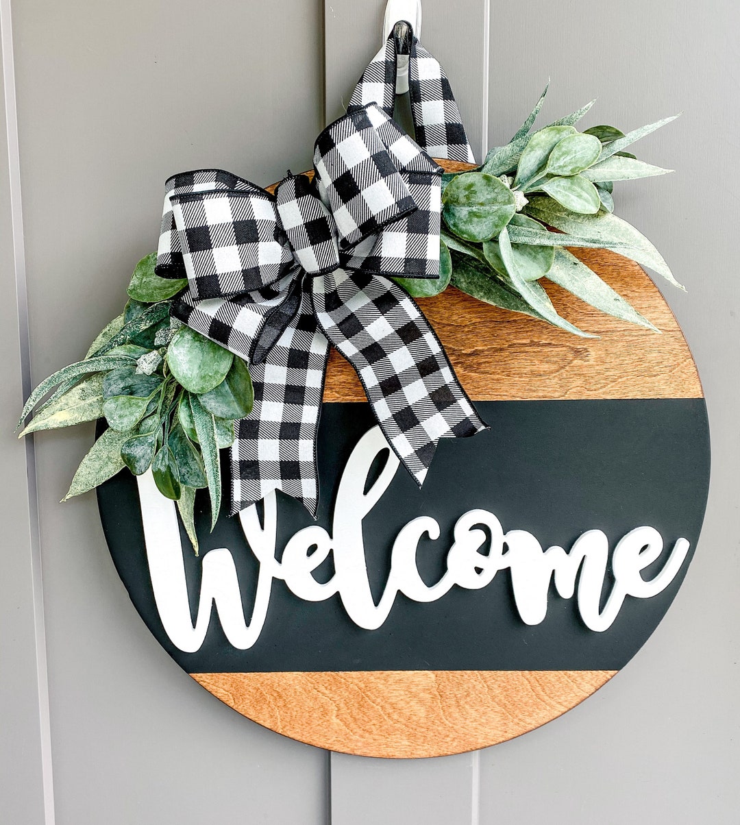 Front Door Decor | Welcome | Wreath | Year Round Wreath | Door Hanger ...