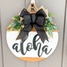 Front Door Decor Aloha Round Wood Sign Front Door Wreath - Etsy