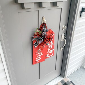Christmas Front Door Decor | Tag Door Hanger | Christmas Wreath ...