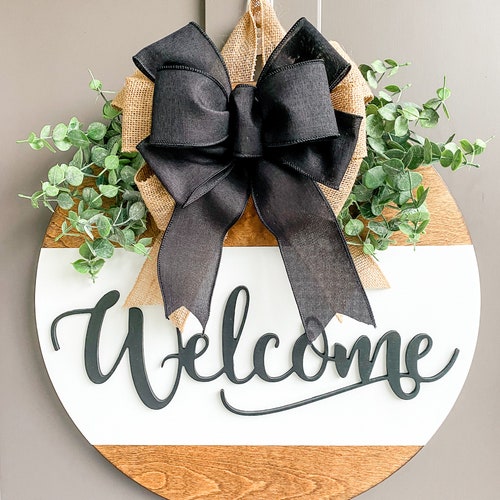 Front Door Decor Welcome Wreath Year Round Wreath Door - Etsy