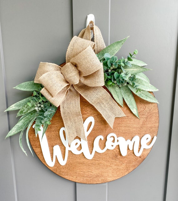 Front Door Decor Welcome Wreath Year Round Wreath Door | Etsy