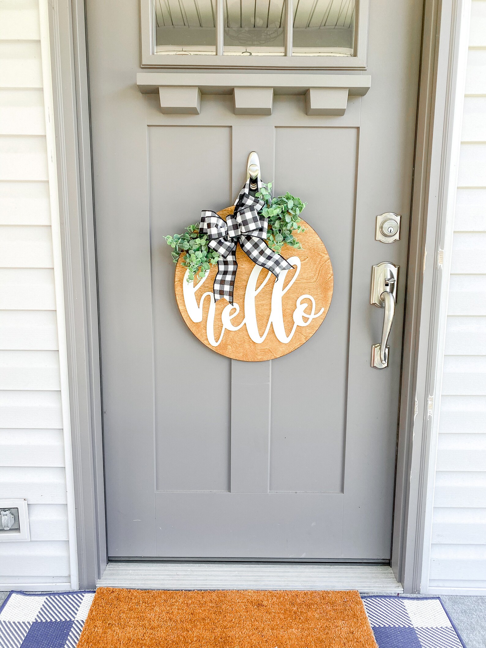 Front Door Decor Hello Door Hanger Front Door Wreath - Etsy