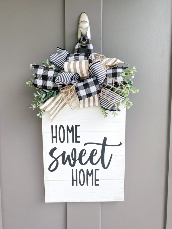 Front Door Decor Tag Door Hanger Home Sweet Home Front - Etsy