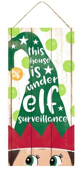 Elf Surveillance Sign, Wreath Sign, Wreath Decor, Wreath Supplies ...