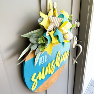 Hello Sunshine | Wood Door Hanger | Summer Front Door Decor | Summer ...