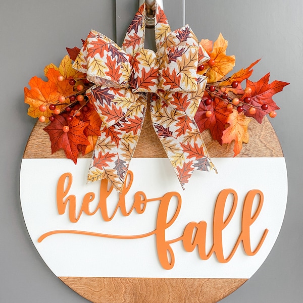 Fall Circle Door Sign - Etsy