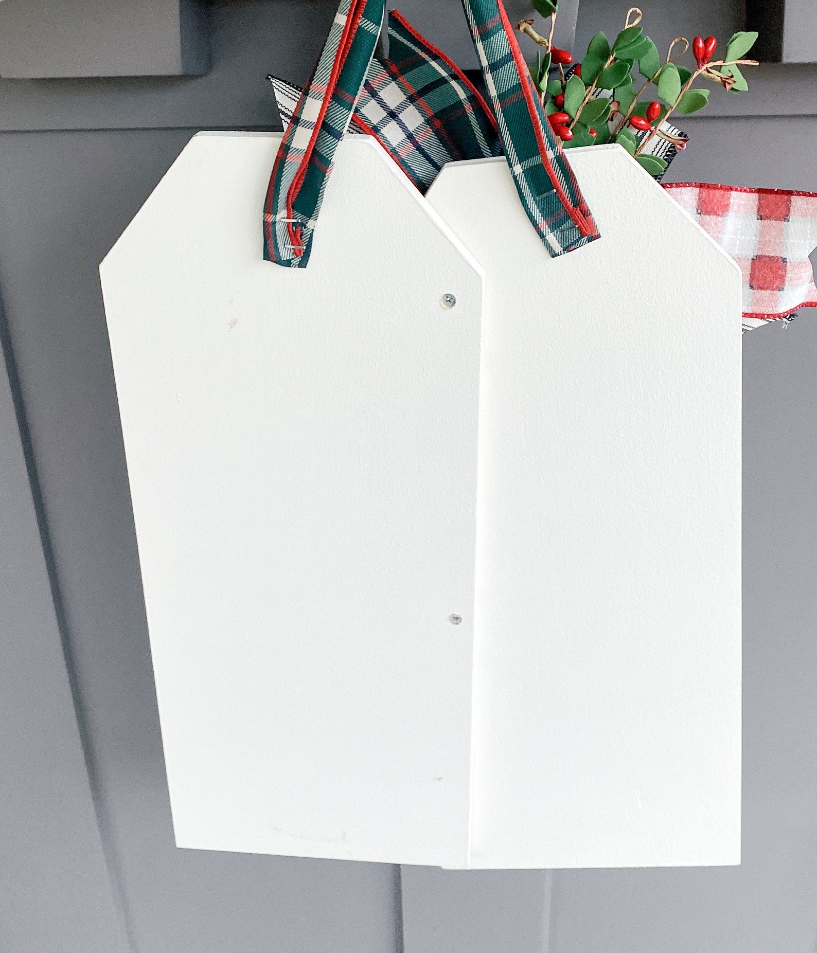 Cream Christmas Front Door Decor | Tag Door Hanger | Christmas Wreath ...