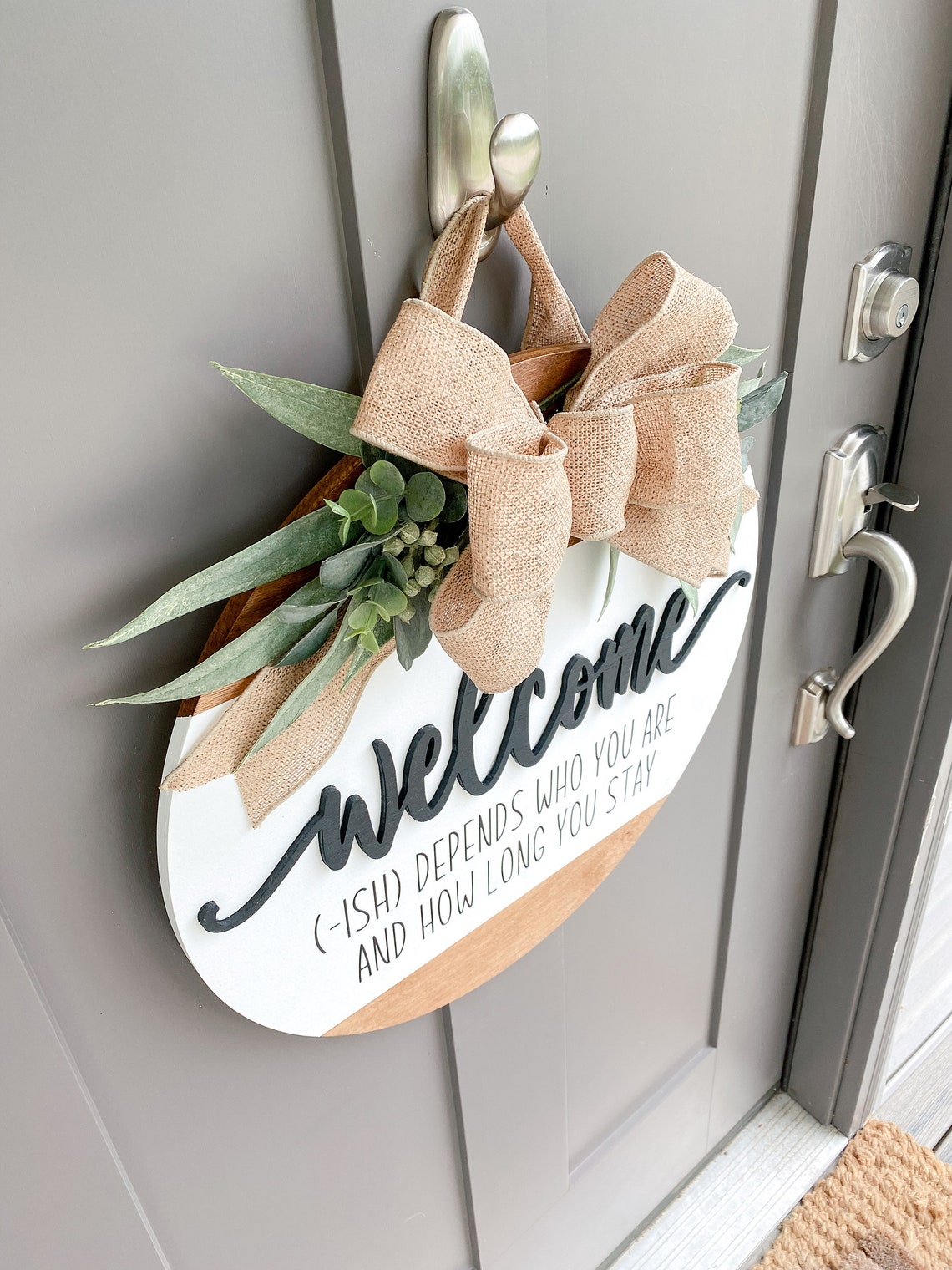 Front Door Decor Welcome ish Depends Who You Are and How - Etsy