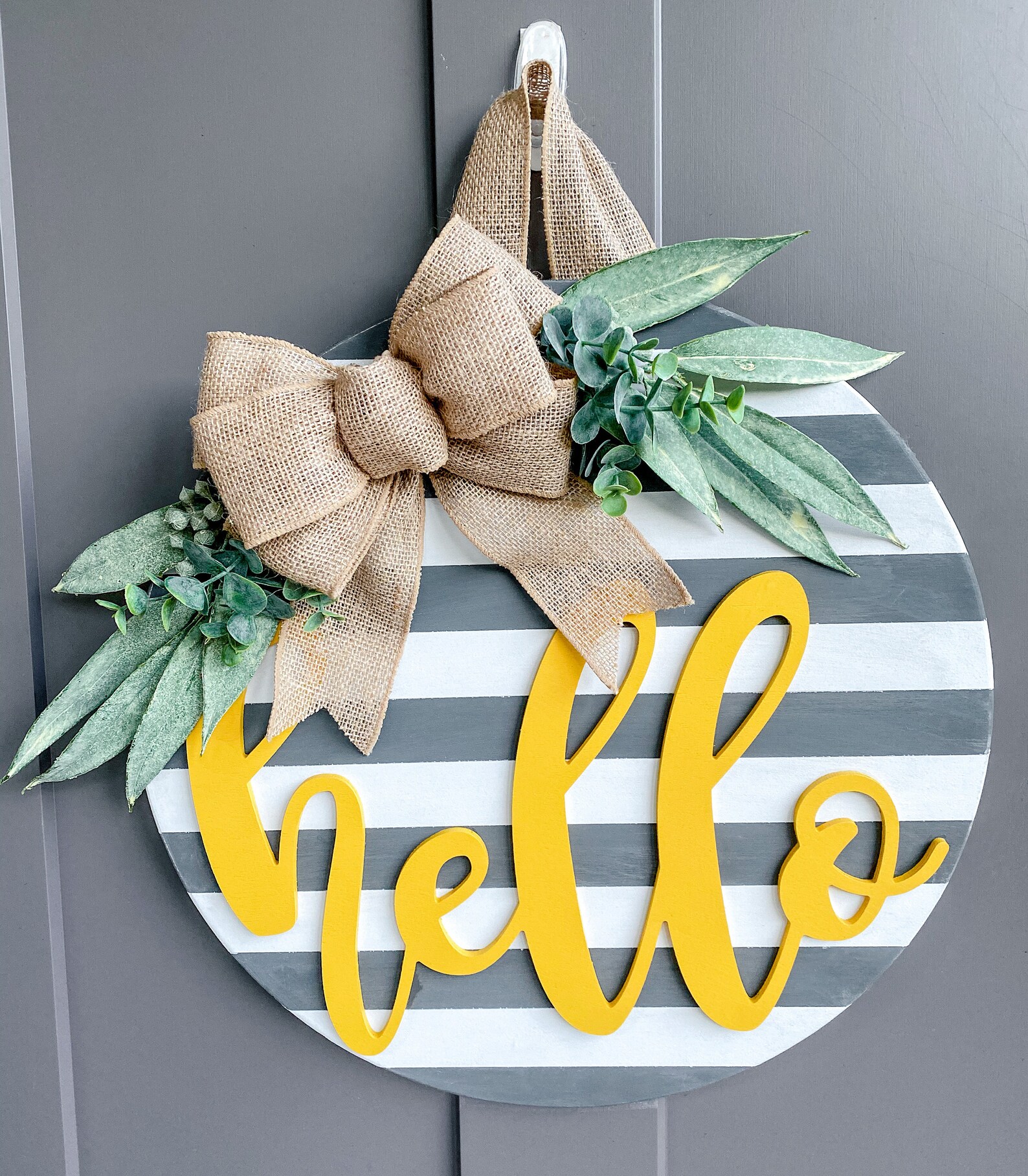 Front Door Decor Hello Door Hanger Front Door Wreath - Etsy