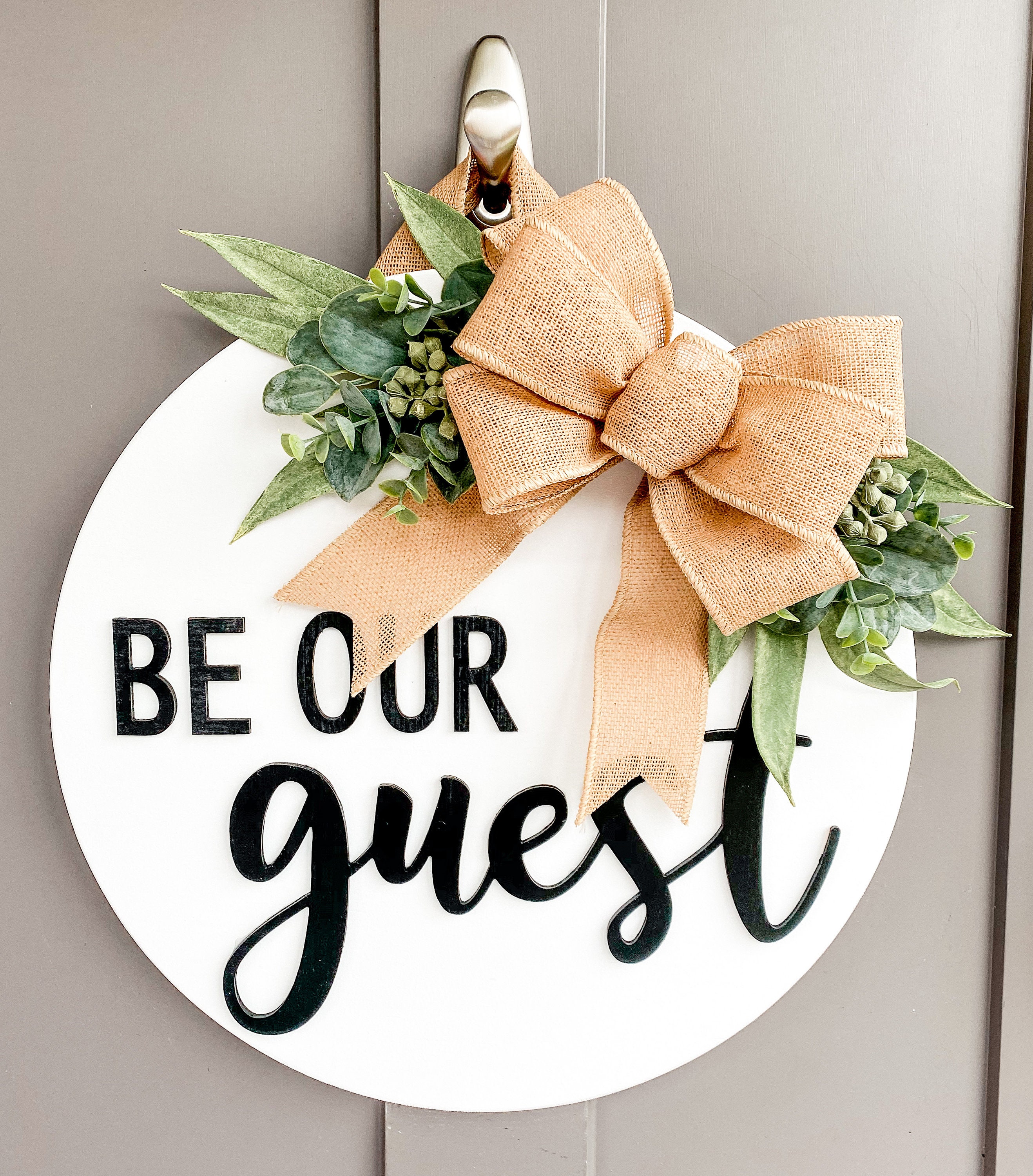 Front Door Decor Be Our Guest Round Wood Sign Front Door | Etsy