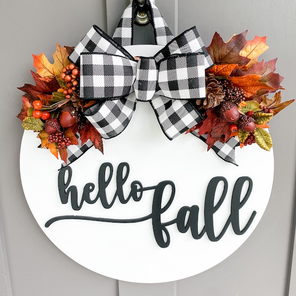 Fall Circle Door Sign - Etsy