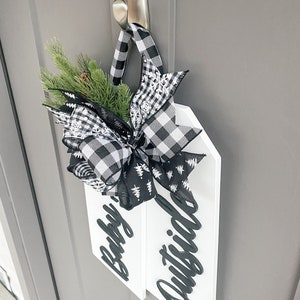 Winter Front Door Decor | Tag Door Hanger | Christmas Wreath | Baby It ...