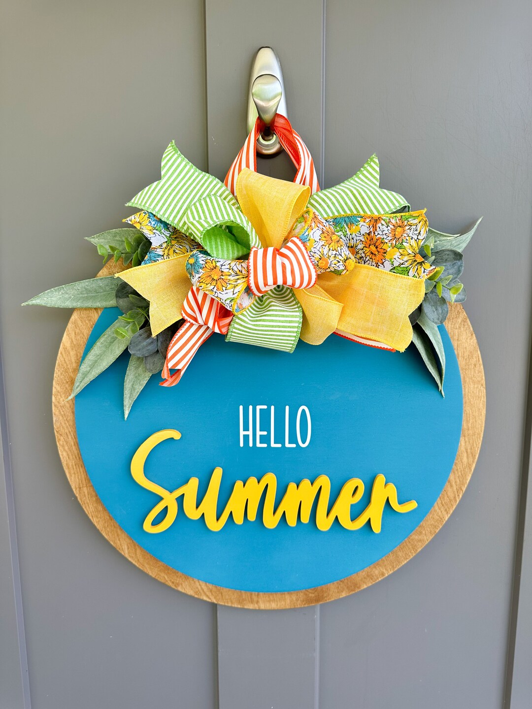 Hello Summer | Wood Door Hanger | Summer Front Door Decor | Summer Door ...
