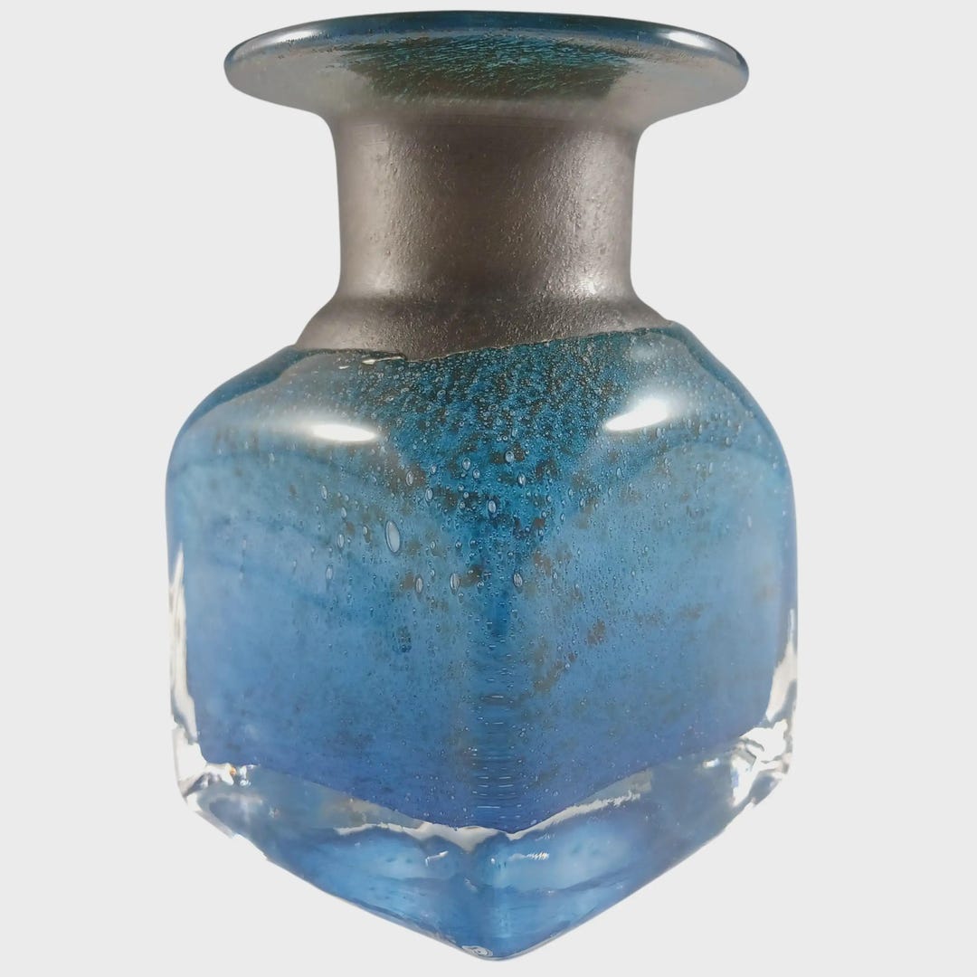 Boda Afors Black & Blue Bubbly Glass 'talatta' Vase by Bertil Vallien ...