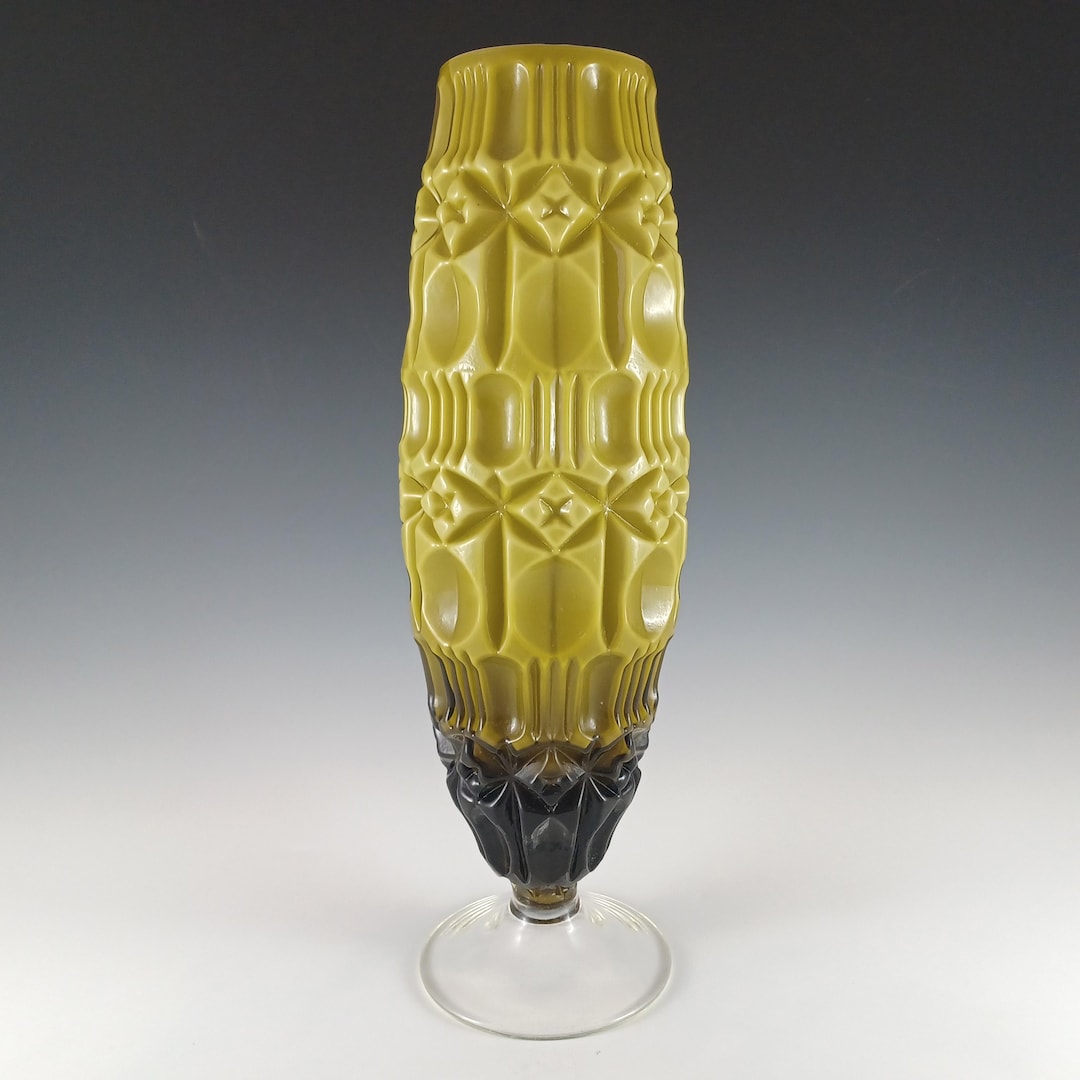HUGE Stelvia Empoli Green Retro Cased Glass Vintage 'tiki' Vase - Etsy