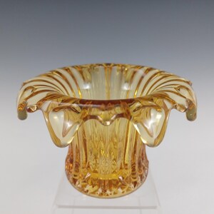 Sowerby Art Deco 1930s Amber Glass 'iris' Vase / Bowl - Etsy