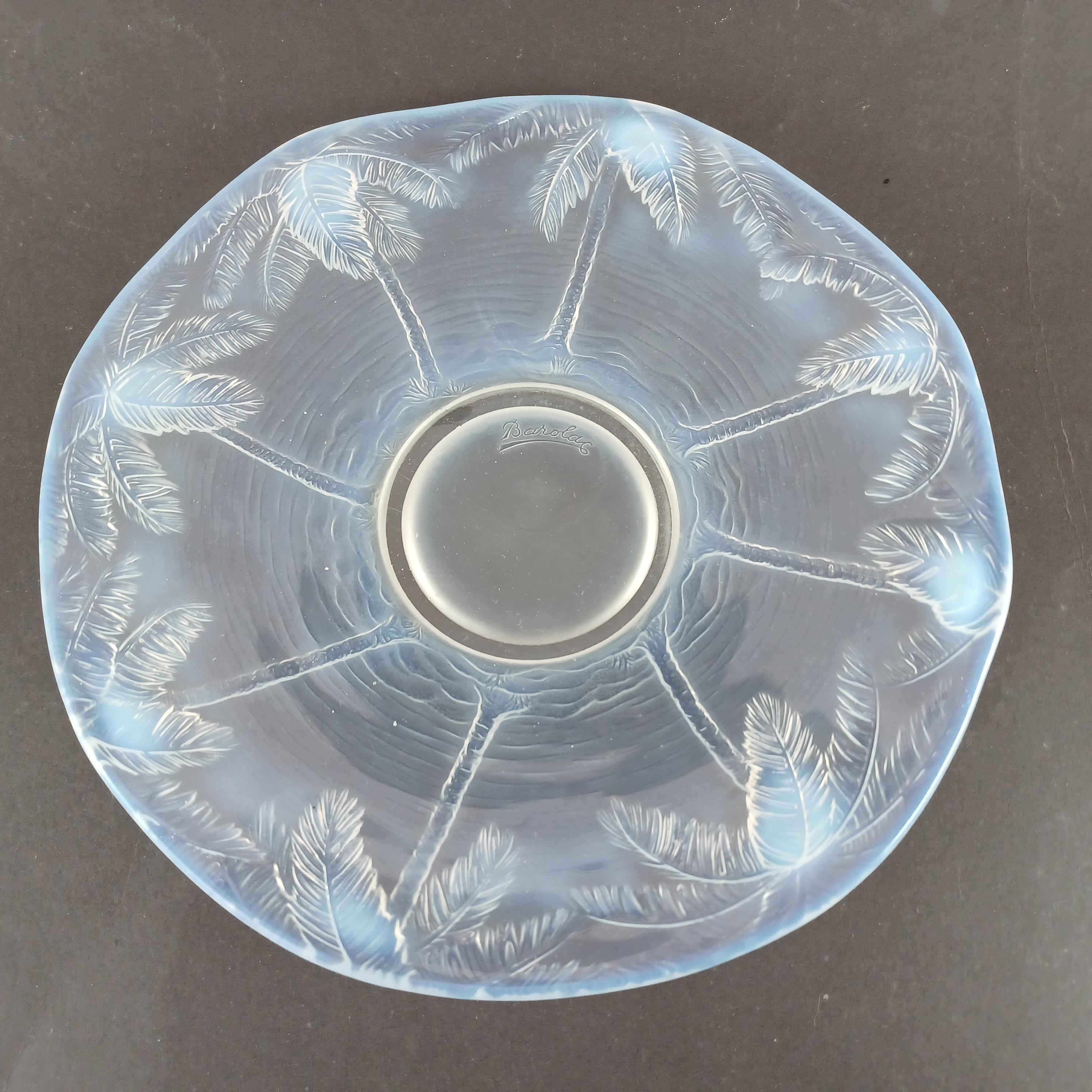 MARKED Barolac Art Deco Opaline / Opalescent Glass Palm Trees Plate - Etsy