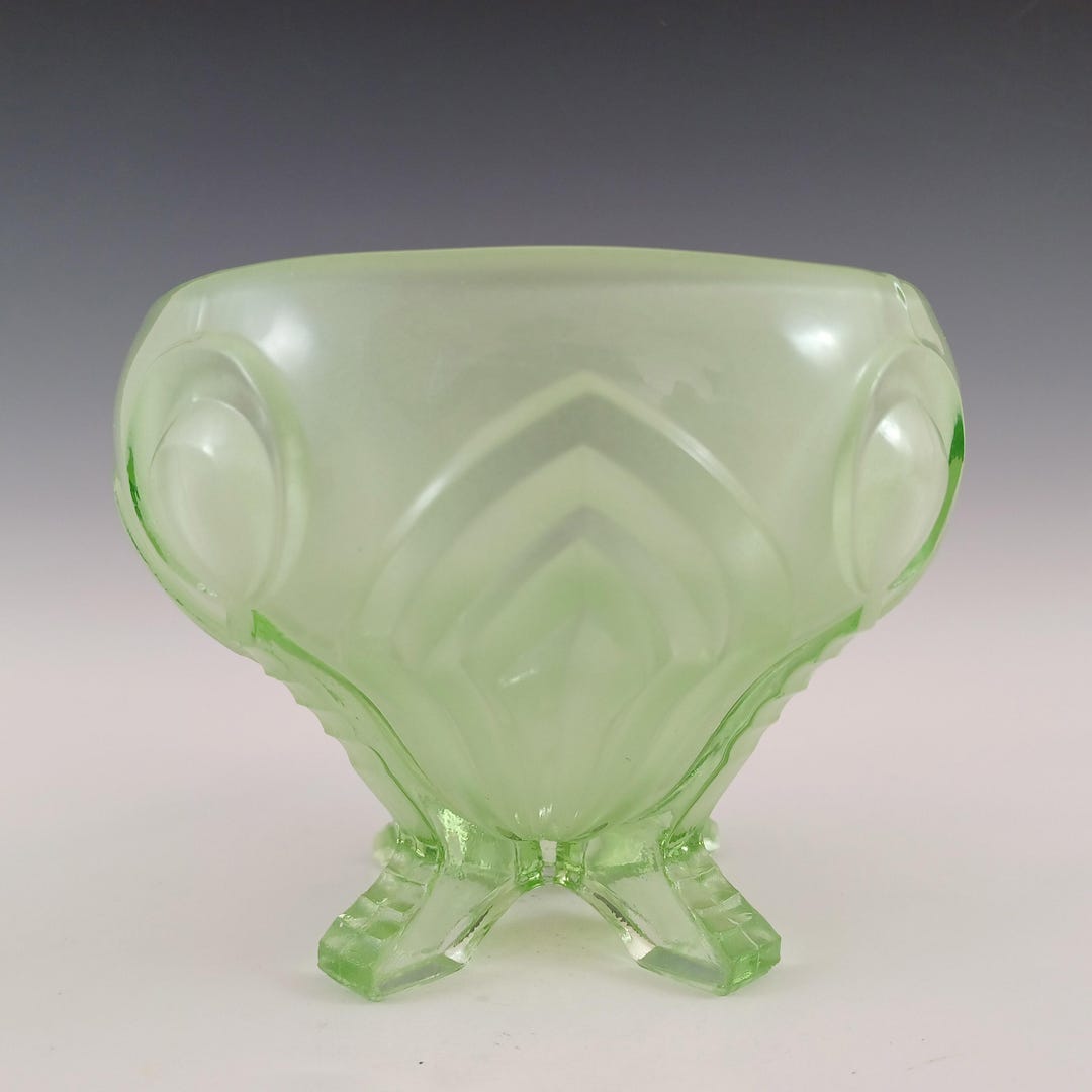 Sowerby #2570 Art Deco 1930's Frosted Green Glass Posy Vase - Etsy