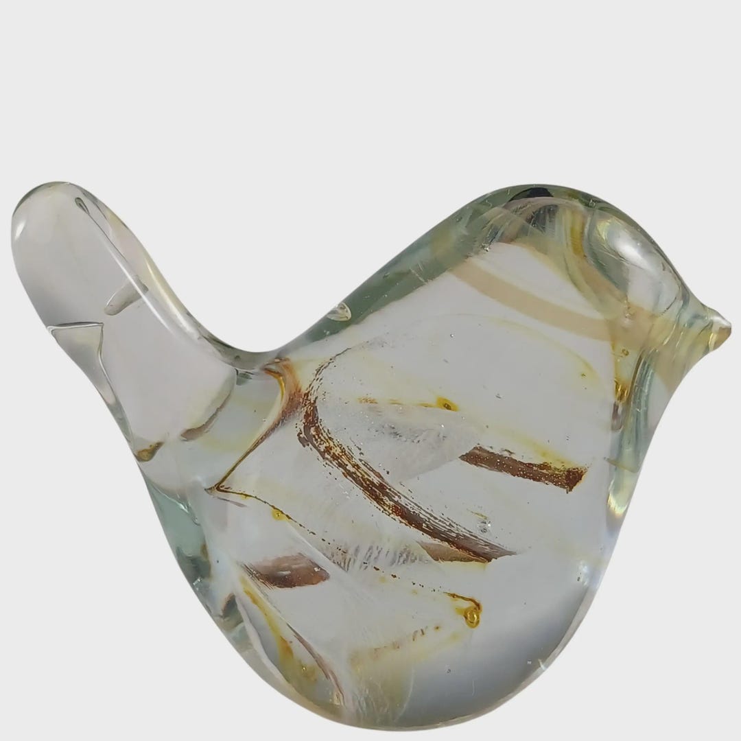 LABELLED Isle of Wight Studio Yellow, Brown & Clear Glass Bird - Etsy