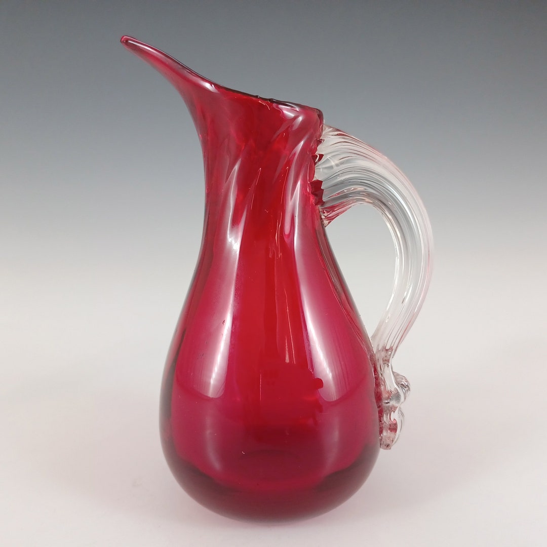Whitefriars #9419 Vintage Ruby Red Glass 5" 'sparrow Beak' Jug - Etsy