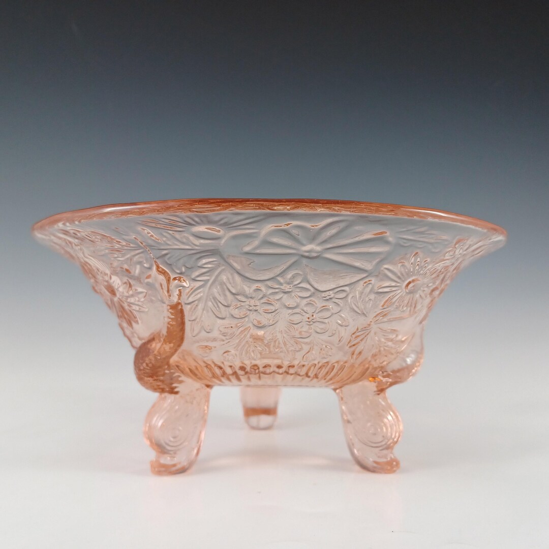 Sowerby #1544 Art Deco 1930's Pink Glass 'dolphin' Bowl - Etsy