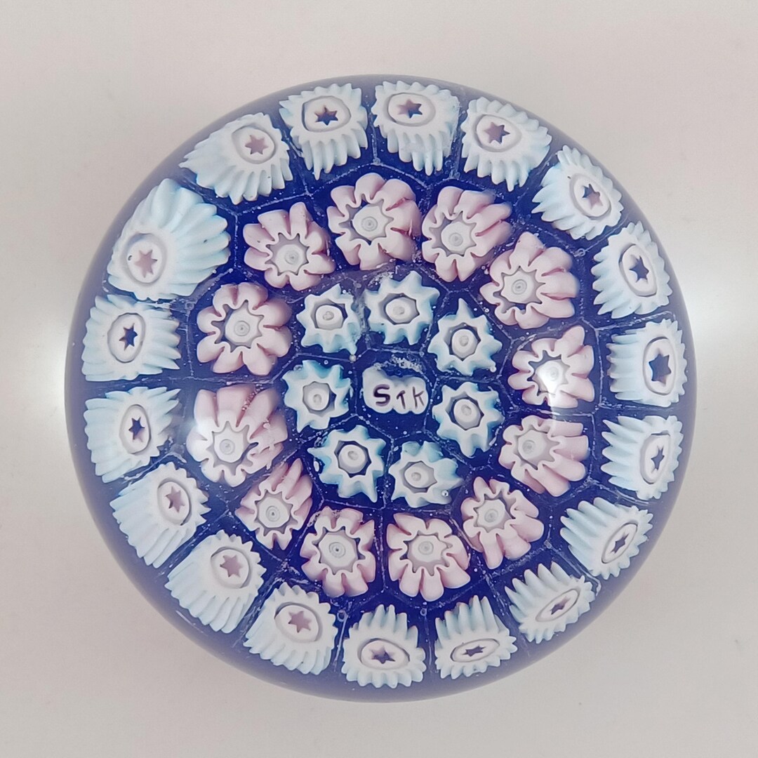 John Deacons Miniature STK St Kilda Blue & Pink Glass Millefiori ...