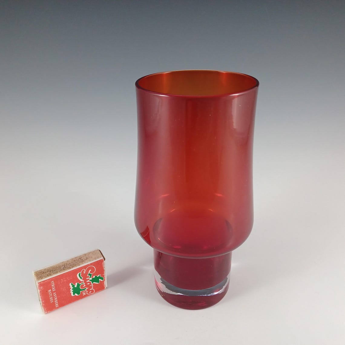 Riihimaki / Riihimaen Lasi Oy Finnish Red Glass Vase - Etsy
