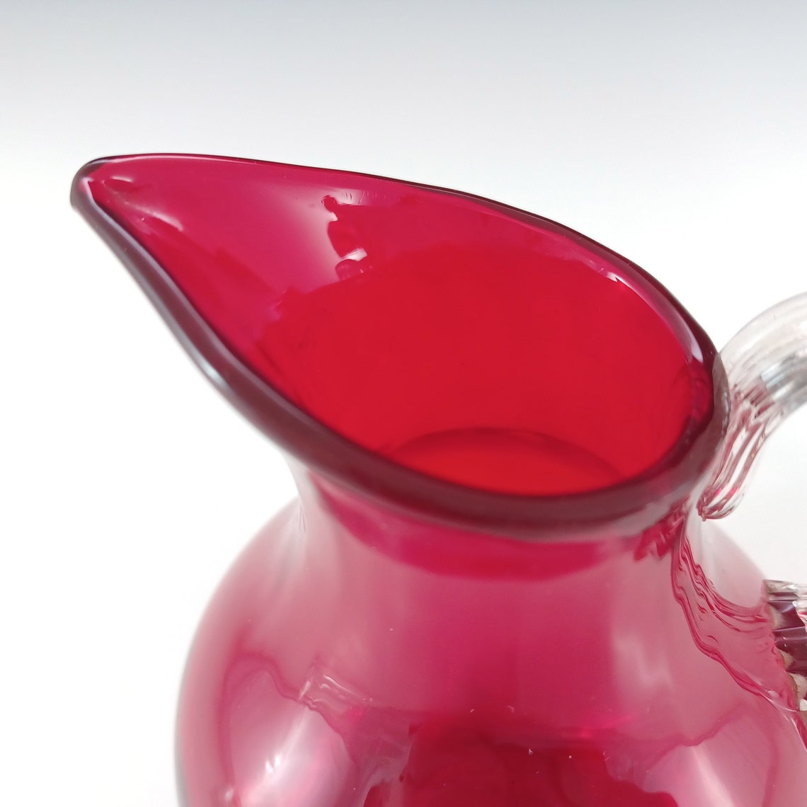 Whitefriars #9470 Vintage Ruby Red Glass 5" 'sparrow Beak' Jug - Etsy
