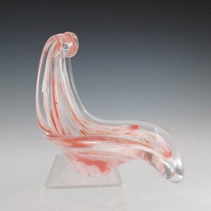 Viartec Murano Style Red & White Spanish Speckled Glass Sculpture Bowl ...