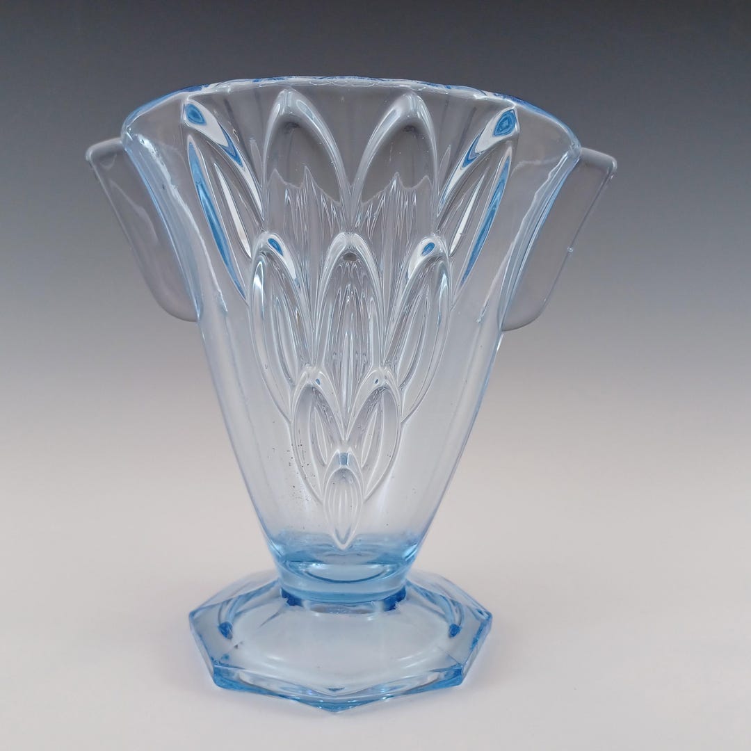Stölzle #19083 Czech Art Deco 1930's Blue Glass Vase - Etsy