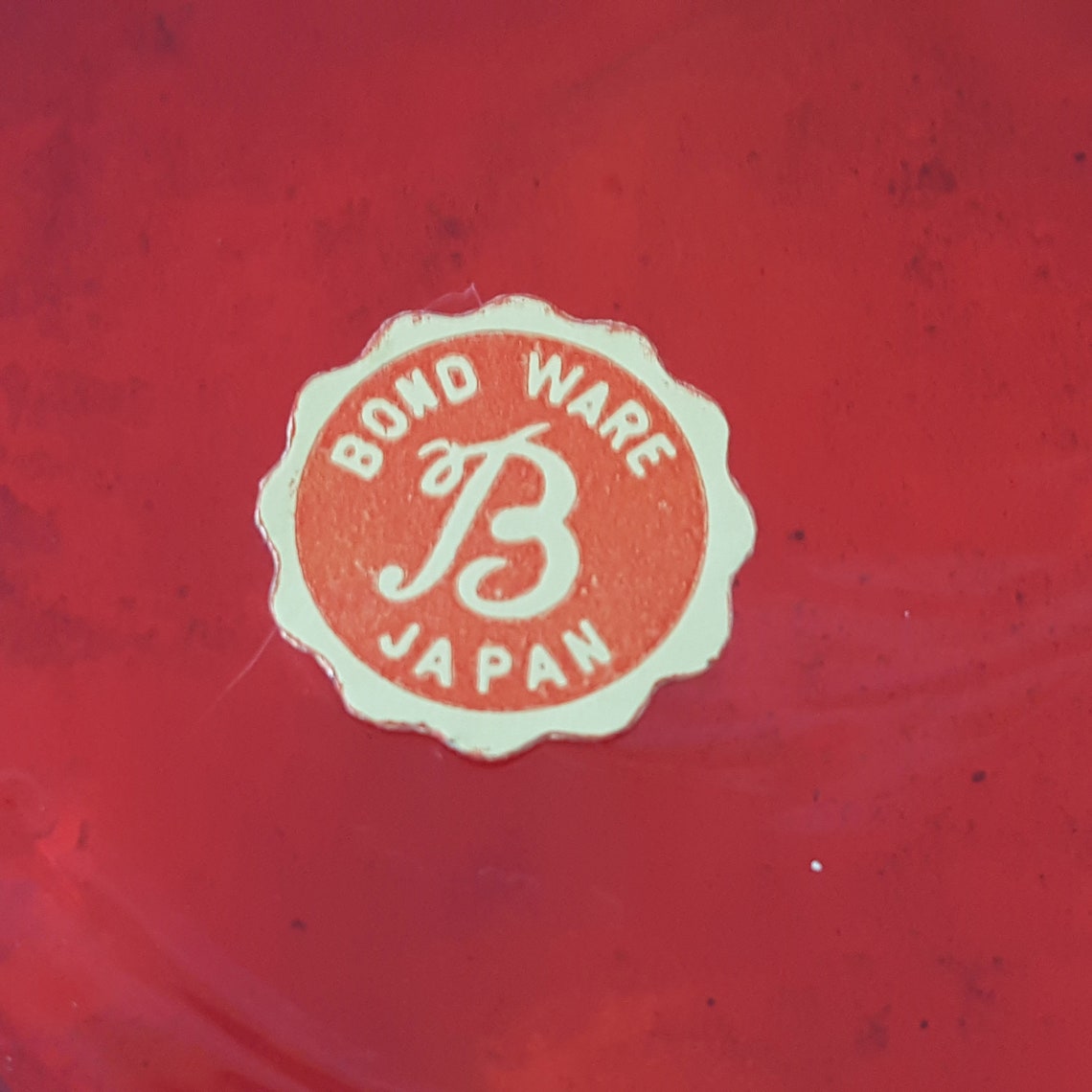 Japanese Vintage Red Glass 'bond Ware' Vase Labelled | Etsy