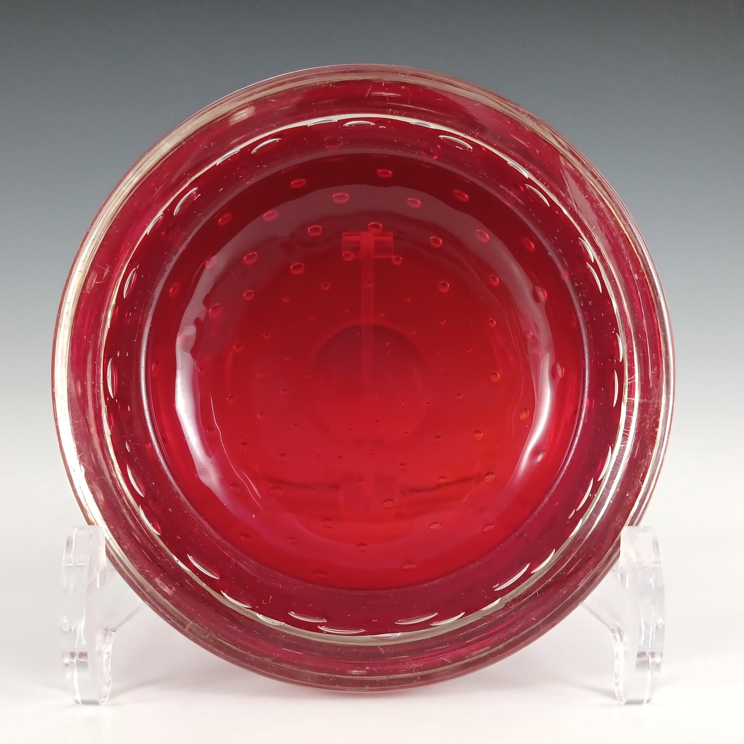 Whitefriars #9099 Ruby Red Glass Controlled Bubble 5" Bowl - Etsy