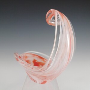 Viartec Murano Style Red & White Spanish Speckled Glass Sculpture Bowl ...