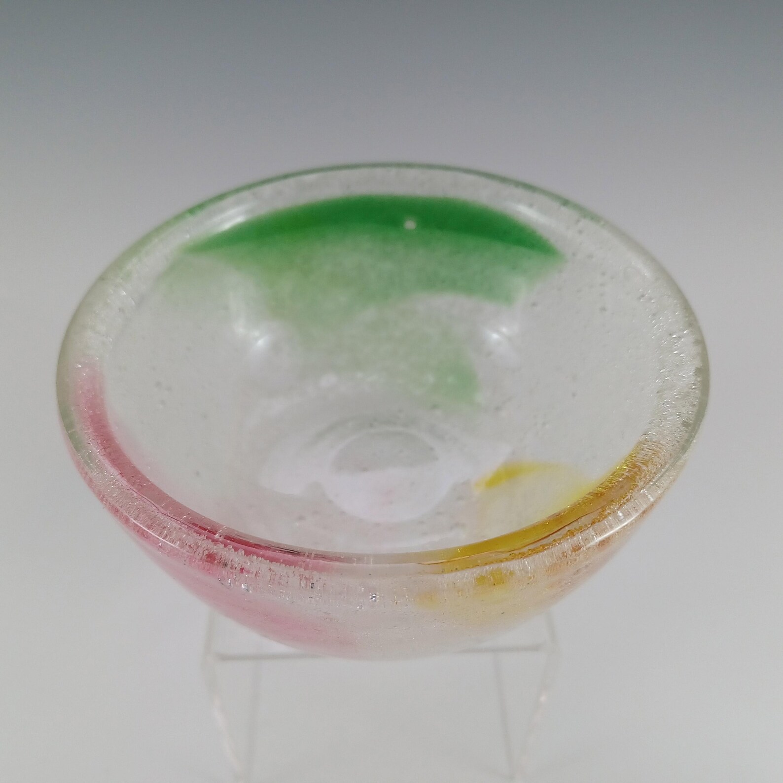 Stevens & Williams? 1950's Bubbly Rainbow Glass Bowl - Etsy