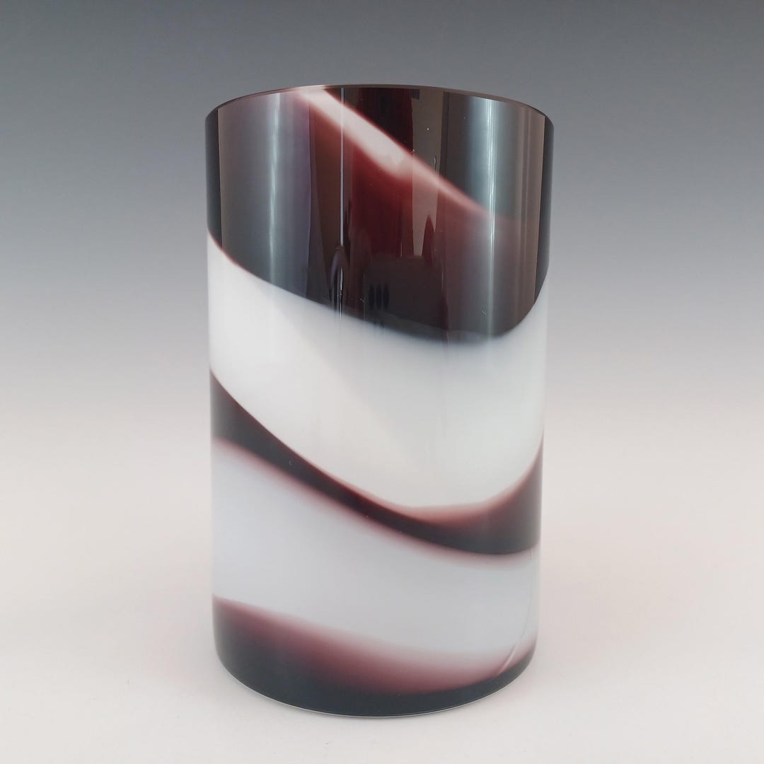 LABELLED Carlo Moretti Marbled Purple & White Murano Glass Vase - Etsy