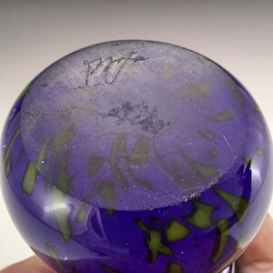 SIGNED Mtarfa Blue & Yellow Glass Vintage Mushroom Paperweight - Etsy