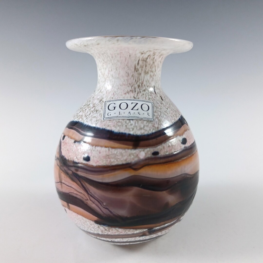 LABELLED Gozo Maltese Pink & Orange Glass 'seashell' Vase - Etsy